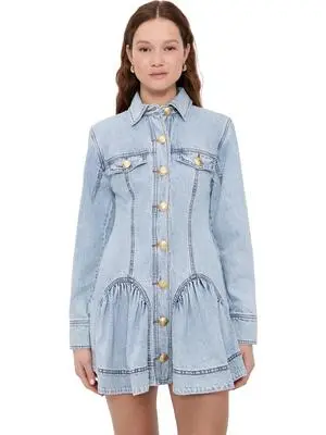 Aje Noa Washed Denim Mini Dress - Seasalt
