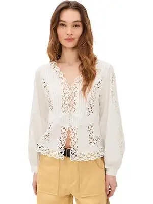 Sea Sofia Embroidered Blouse - Cream