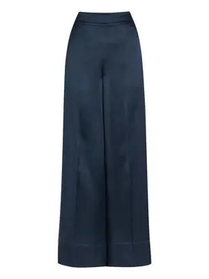 JOSEPH Straight-leg Silk Trousers - Indigo