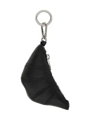 LEMAIRE Croissant Mini Leather Bag Charm - Black