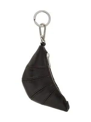LEMAIRE Croissant Mini Leather Bag Charm - Chocolate