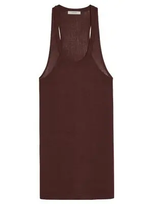 LEMAIRE Scoop-neck Fine-knit Mini Dress - Brown