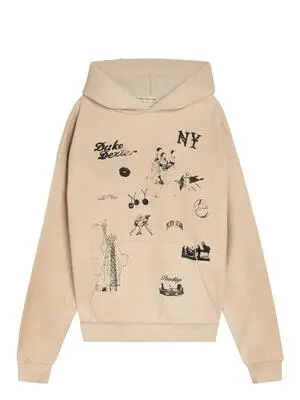 DUKE + DEXTER Sketch Printed Cotton Sweatshirt - Off White