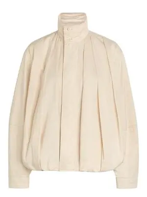 LEMAIRE High-neck Pleated Cotton Jacket - Yellow Light