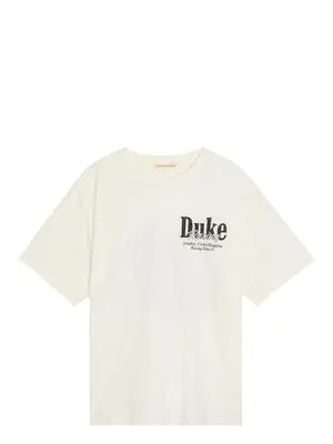 DUKE + DEXTER Grey Pit Stop Printed Cotton T-shirt - White