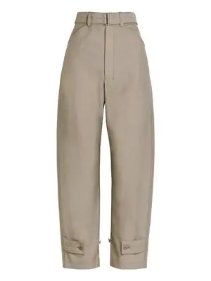 LEMAIRE Belted Barrel-leg Woven Trousers - Taupe