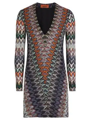 Missoni Patterned Fine-knit Mini Dress - Multicoloured