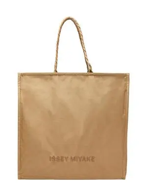 Issey Miyake Logo-embroidered Woven Tote - Light Brown
