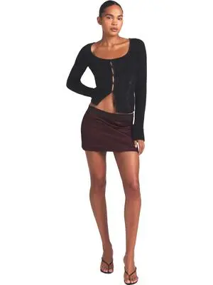 SKIMS Mini Satin Skirt - Currant