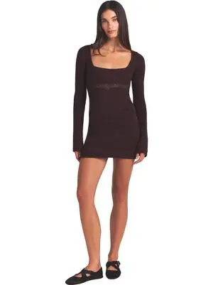 SKIMS Long Sleeve Lace Trim Mini Dress - Phoenix