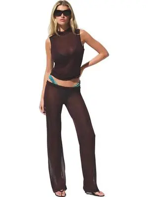 SKIMS Slinky Knit Mock Neck Tank Top - Currant