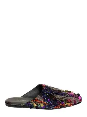 Dries Van Noten Embellished Mules - Black