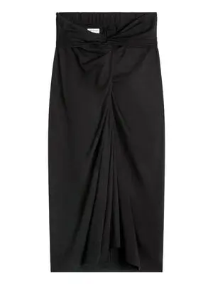 Dries Van Noten Knotted Jersey Midi Skirt - Black