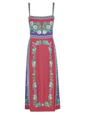 La DoubleJ Floral Print Midi Dress - Pink