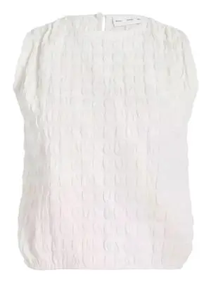 Proenza Schouler White Label Textured Crew-Neck Top Neutrals