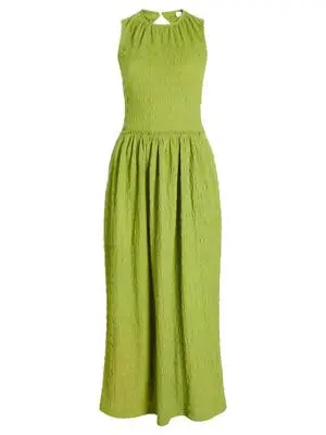 Proenza Schouler White Label Zoira Textured Maxi Dress Green