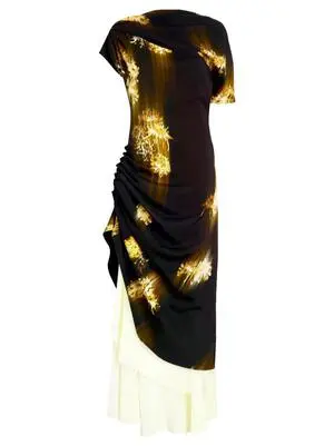 Proenza Schouler Antonella Printed Maxi Dress Black