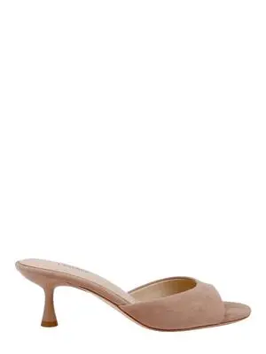 L'Agence Arleen Kitten-heel Mule - Cappuccino Suede