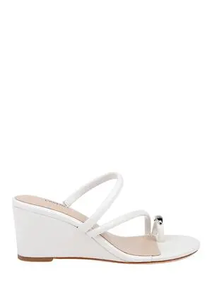 L'Agence Maritza Wedge Sandal - Ecru Leather