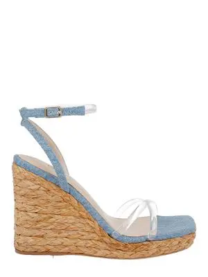 L'Agence Malone Espadrille Wedge - Light Blue Denim