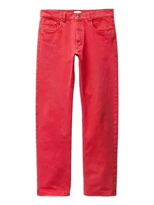 Versace Straight Leg Jeans With Medusa Hardware - Red