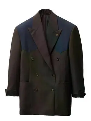 Versace Wool-mohair Blend Double-breasted Blazer - Brown