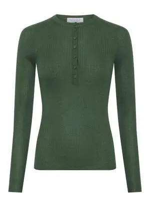 Gabriela Hearst Agnes Knit Henley - Olive
