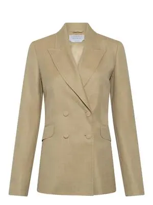 Gabriela Hearst Angela Blazer In Virgin Wool, Silk And Linen - Hay
