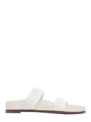 Gabriela Hearst Gabriela Hearst Low Striker Flat Sandal In Snakeskin And Nappa Leather Ivory
