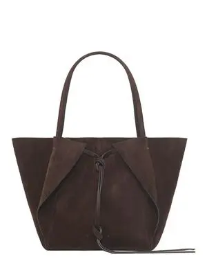 Gabriela Hearst Marija Tote Bag In Suede Chocolate