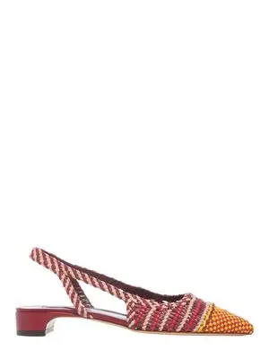 Gabriela Hearst Perro Braided Leather Slingback Pumps - Bordeaux/fuschia