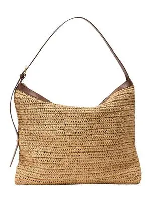 REISS Vigo Raffia-Effect Tote