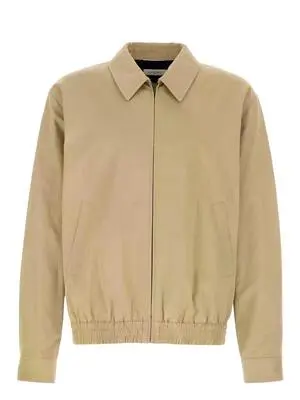 Saint Laurent Gabardine Zip-up Jacket - Neutrals