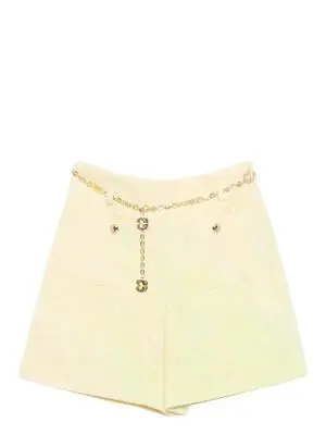 Maje Chain-detail Mini Shorts - Yellow