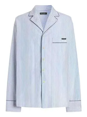 Dolce & Gabbana Striped Piped Shirt - Blue
