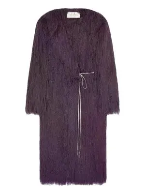 Dries Van Noten Fringed Coat - Purple