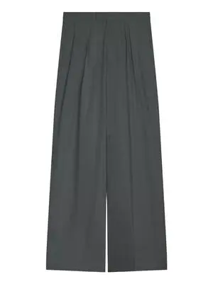 Dries Van Noten Pleated Cotton Trousers - Grey