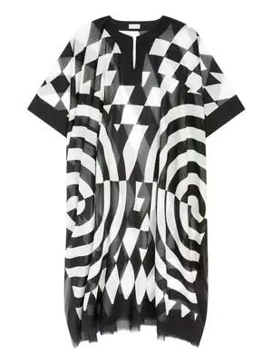 Dries Van Noten Loose-fit Printed Kaftan - White