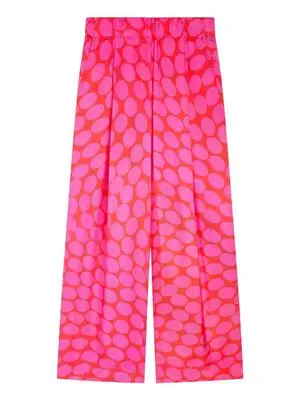 Dries Van Noten Pleated Printed Trousers - Pink