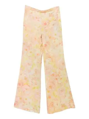 Sandro Floral-pattern Trousers - Orange