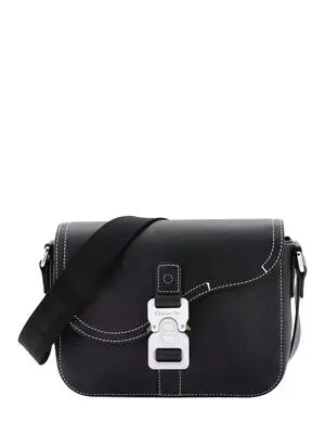Dior Saddle Buckle Flap Messenger Bag Leather Mini - Black