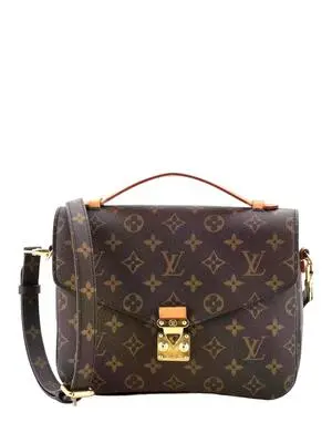 LOUIS VUITTON Louis Vuitton Pochette Metis Monogram Canvas Brown