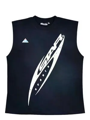 HELLSTAR Graphic Print Sleeveless T-shirt - Blue