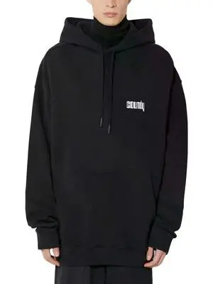 COUNTY OF MILAN Graphic Drawstring Hoodie - Black