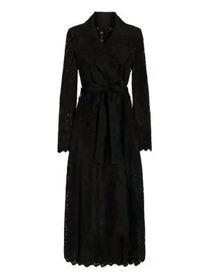 Dolce & Gabbana Lace Belted Coat - Black