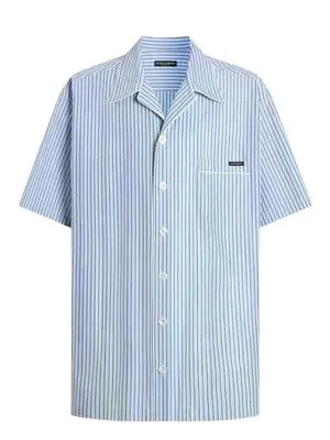 Dolce & Gabbana Hawaii Striped Poplin Shirt - Blue