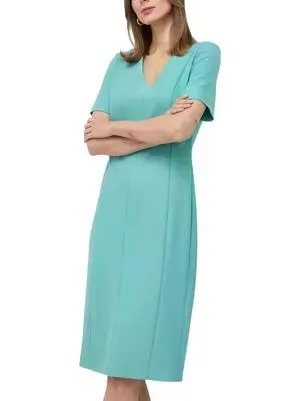 BOSS Panelled V-neck Dress - Blue