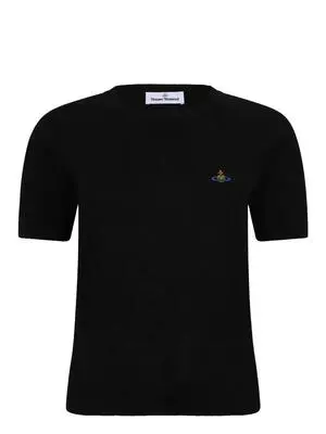 VIVIENNE WESTWOOD Orb-embroidery T-shirt - Black