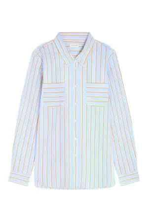 Dries Van Noten Striped Cotton Shirt - Blue