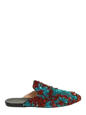 Dries Van Noten Sequin-embellished Slippers - Blue